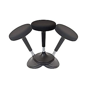 Wobble Stool Standing Desk Chair Ergonomic Tall Adjustable Height sit Stand-up Office Balance Drafting bar swiveling Leaning Perch Perching high swivels 360 Computer Adults Kids Active Sitting Black