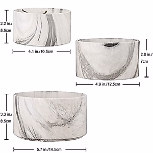 5.7/4.9/4.1 inch Ceramic Succulent Planters Set of 3 Round Indoor Plant Pots Marble Shallow Bowl Planters for Indoor Plants Cactus Aloe Flower Bonsai Home Office Living Room