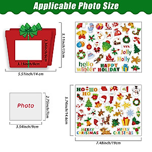 Kepeel 30 Packs Christmas DIY Picture Frames Craft Kit for Kids, Xmas Present Box Photo Frames Ornaments for Christmas Tree Party Decorations Favor Winter Art Gift Classroom School Home Activities