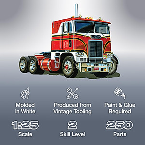 AMT White Freightliner 2-in-1 SC/DD Cabover Tractor (75th Anniversary) 1:25 Scale Model Kit