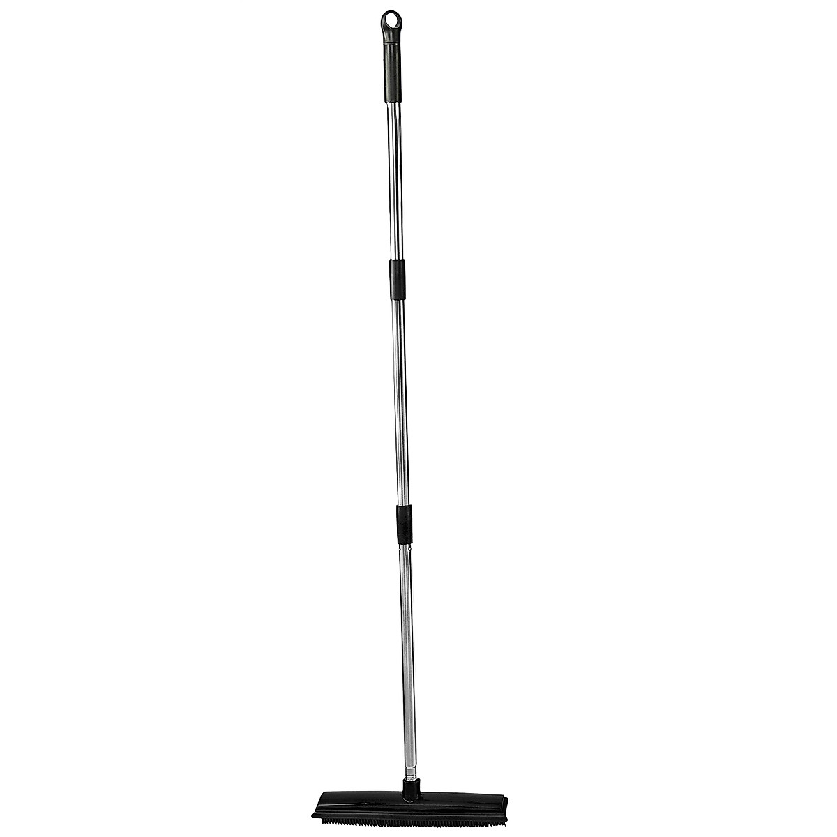 HOME-X Pet Hair Remover Broom, Carpet and Floor Broom, Adjustable Handle Length, Rubber Bristle Sweeper, Long Handled Squeegee, 48 ½” L x 12 ½” W x 2” H