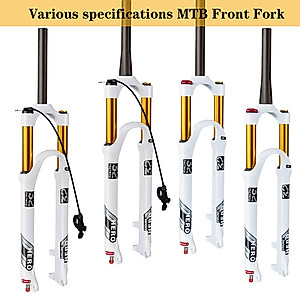 Jejy Suspension Fork 26/27.5/29 XC Mountain Bike Straight Tube/Tapered Tube Magnesium Alloy Front Forks Air MTB Bicycle Accessories (Color : Straight Remote Lockout, Size : 29)