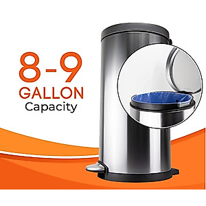 Neutrino Trash Bags (100 Count) 8-9 Gallon Liner - Heavy Duty Drawstring Plastic Garbage Bags - Compatible with simplehuman Code H Trash Cans