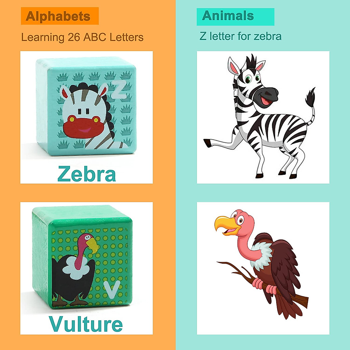 TOP BRIGHT Wooden Building Blocks Toddlers 1-3,Baby Blocks 12-18 Months,Toy Blocks for 1 2 3 Year Old 80 Piece