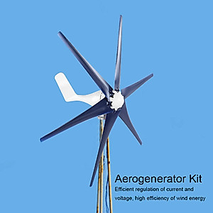 Hilitand 800W Windmill Turbines Generator Small 6 Blade Wind Industrial Machinery Equipment for Marine Home Charging (Blue 12V)