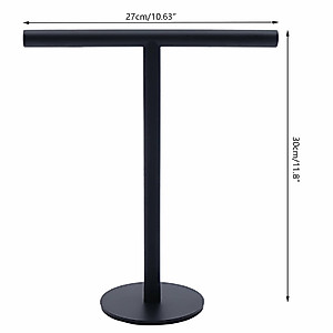 Bath Hand Towel Holder Standing, SUS304 Stainless Steel Matte Black T-Shape Towel Bar Rack Stand, Tower Bar for Bathroom Kitchen Countertop with Base