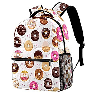 School Backpack Travel Backpack,Boy Girl Backpack,colorful donuts,Outdoor Sports Rucksack Casual Daypack