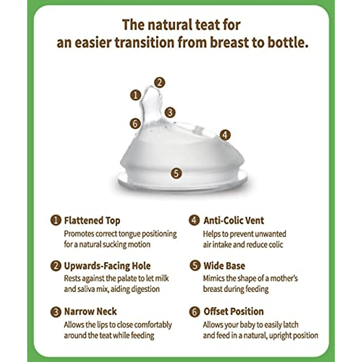 haakaa Gen.3 Silicone Orthodontic Bottle Nipple - Teat Attachment Compatible with Baby Bottles (Glass/Silicone) - Slow Flow - 2 pcs.