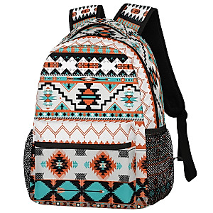 Aztec Backpack Ethnic Geometric Western Style Laptop Computer Backpacks Waterproof College School Bookbag Casual Travel Hiking Camping Daypack for Women Men Teens Boys Girls