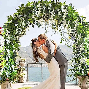 Heavy Duty Metal Pergola Arbor Arch, Outdoor Garden Lawn Backyard Patio, Wedding Bridal Party Elegant Decorations, Easy to Assemble, Over 7-ft, 1 Pack