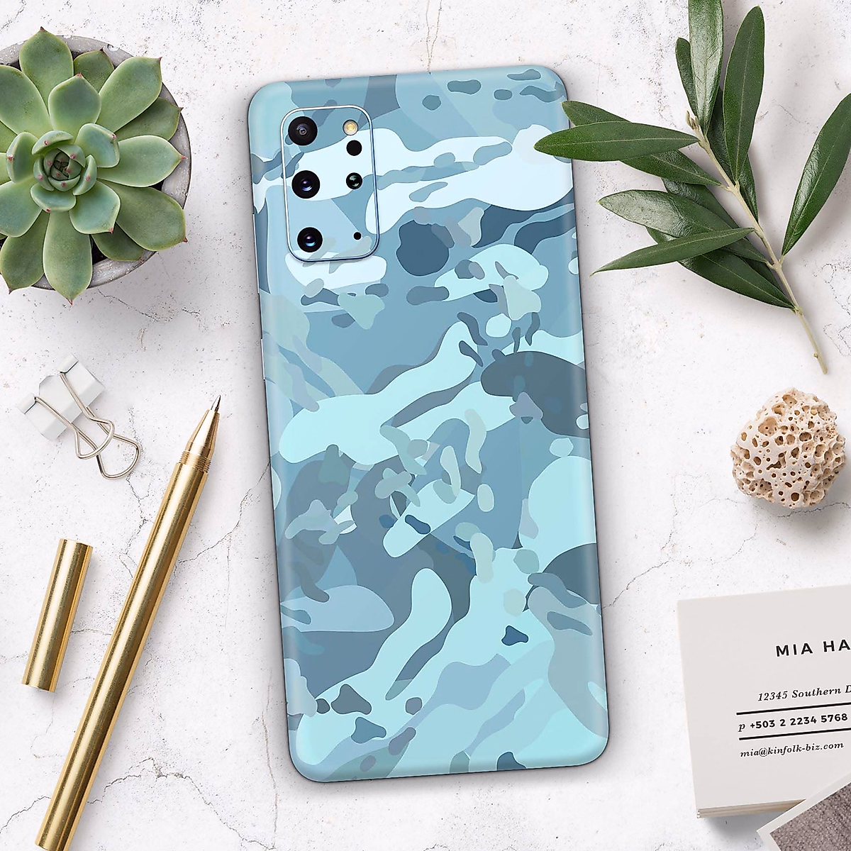 DesignSkinz Desert Sea Camouflage V2 Protective Vinyl Decal Wrap Skin Cover Compatible with The Samsung Galaxy S20 (Screen Trim & Back Glass Skin)