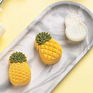 2pcs 25g Cookie Stamps Pineapple Shape, Thickness Adjustable Moon Cake Mold Set Festival DIY Hand Press Cookie Dessert Cutter Pastry Decoration Tool Maker