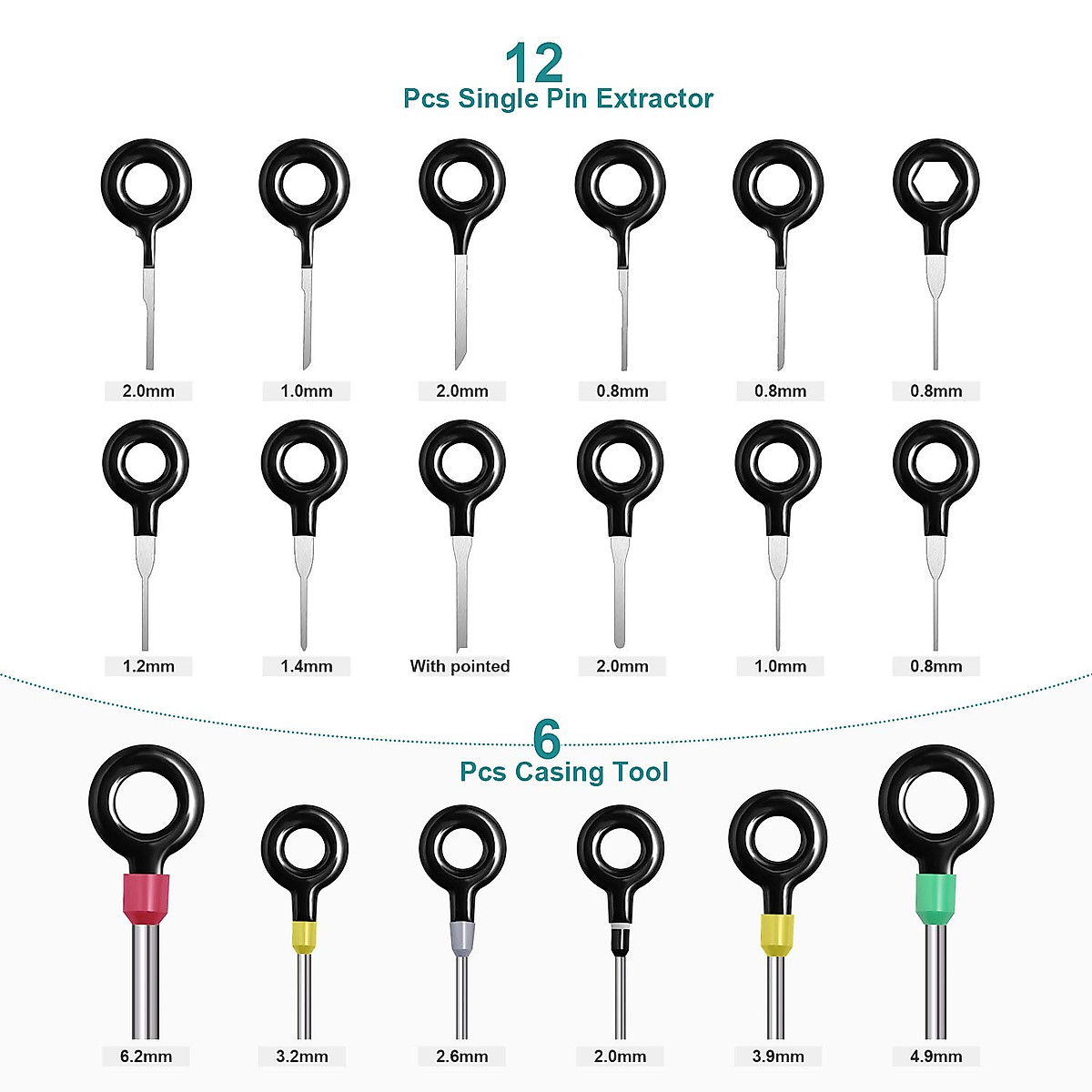 MENKEY Terminal Removal Tool Kit for Car, 39 Pieces Wire Connector Pin Release Key Extractor Tools Set for Most Connector Terminal