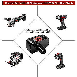 2 Pack 3600mAh Ni-Mh Replacement Battery Compatible with Craftsman 19.2 Volt C3 DieHard 130279005 315.113753 315.115410 315.11485 1323903 120235021 130235021 11375 11376 19.2V Cordless Drill Batteries