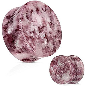 Covet Jewelry Moondevite Semi Precious Stone Solid Saddle Fit Plug (7/8" (22mm))