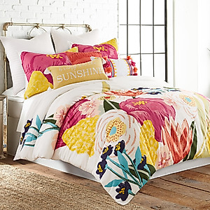 Levtex Home - Grandiflora Duvet Cover Set - King Duvet Cover + Two King Pillow Cases - Multicolor Bold Contemporary Floral - Duvet Cover (106 x 94in.) and Pillow Case (36 x 20in.) - Cotton