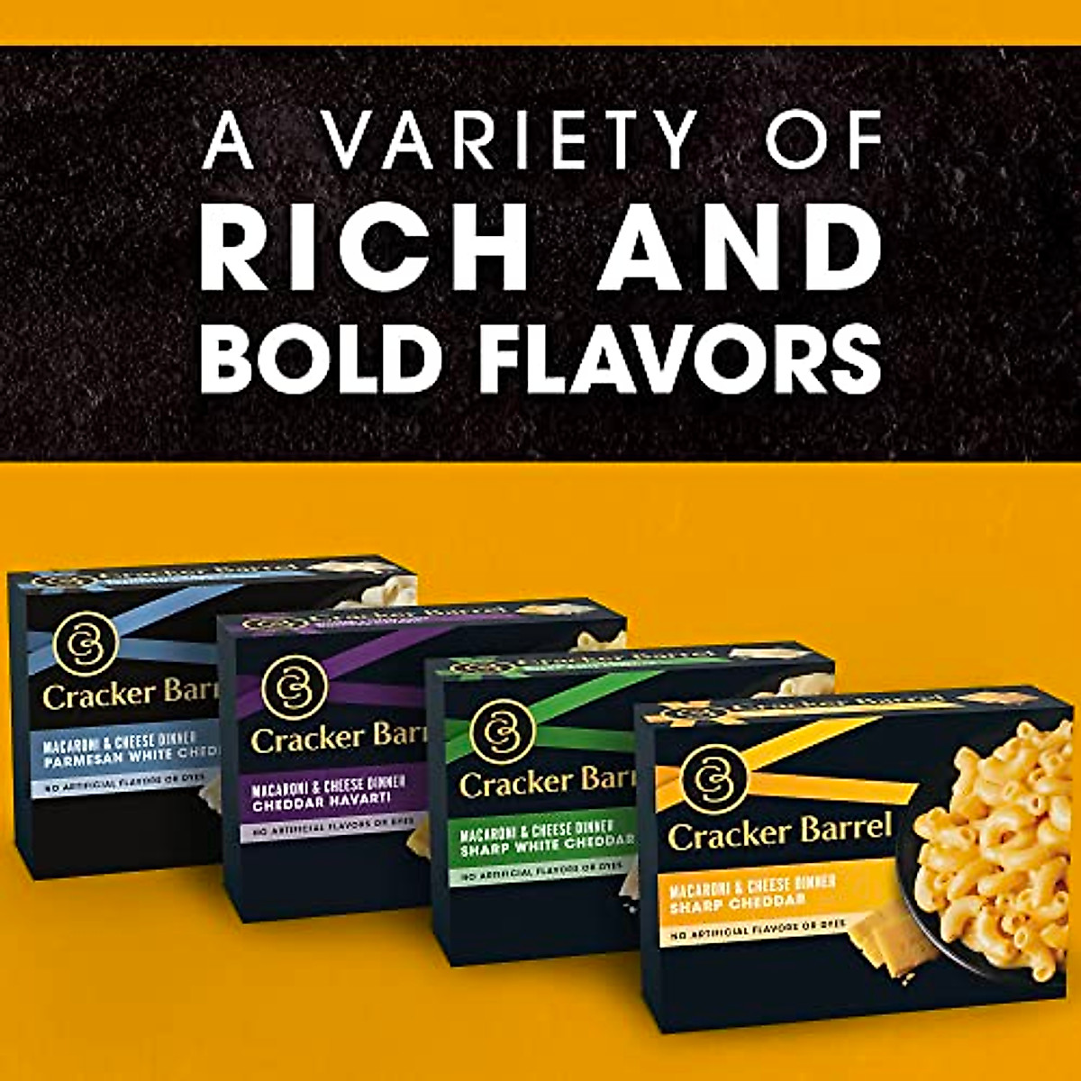 Cracker Barrel Sharp Cheddar Macaroni & Cheese Dinner, 14 oz Box