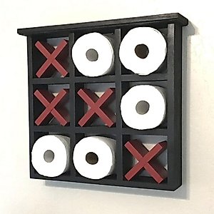 Tic Tac Toe Bathroom Toilet Paper Storage Shelf- NEW DESIGN- Handmade-NO ASSEMBLY REQUIRED-Bathroom Wall Decor
