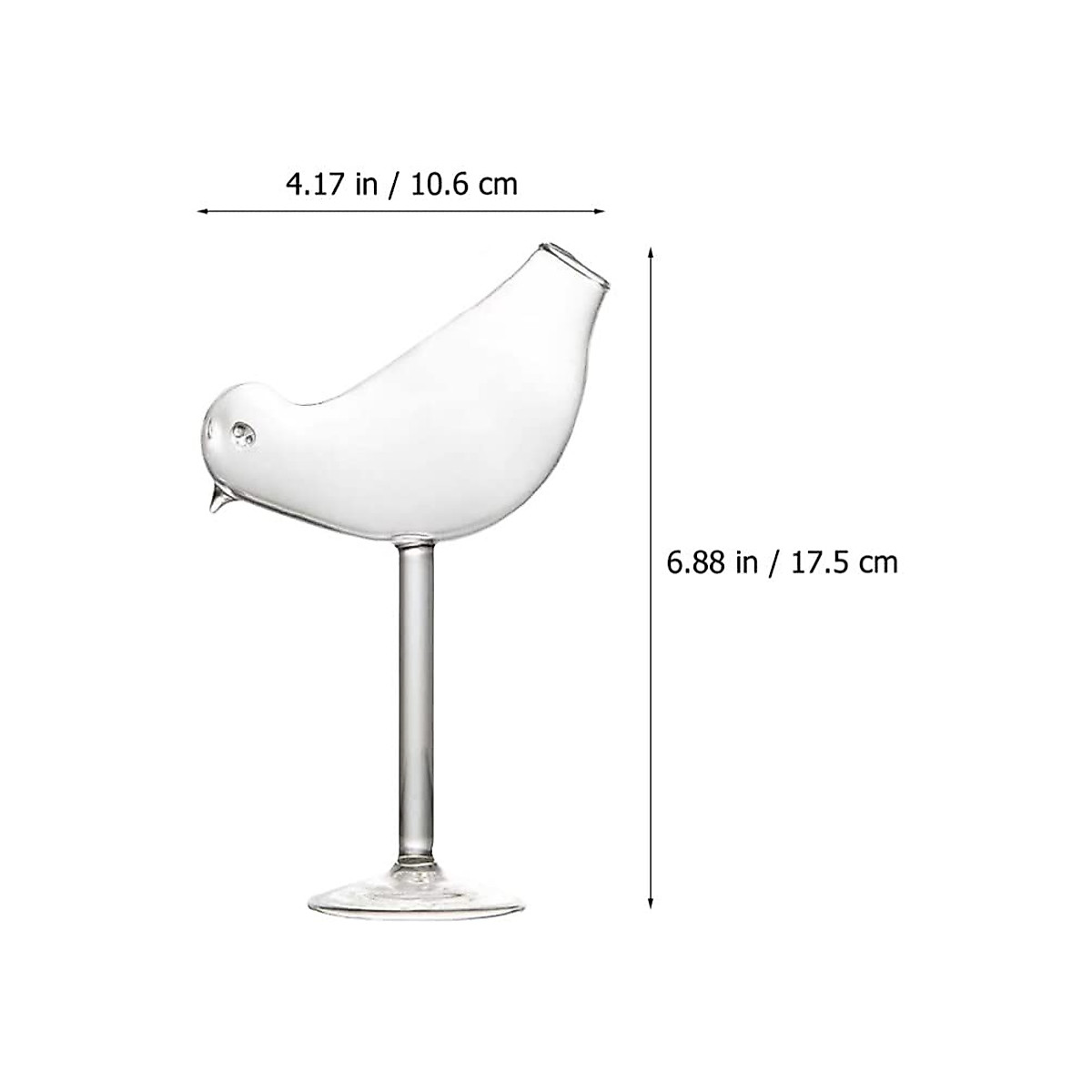 Healvian 4Pcs Bird Cocktail Cup Bird Shaped Glass Goblet Novelty Wine Champagne Goblet Martini Cups Wine Toasting Glasses for Kitchen Bar