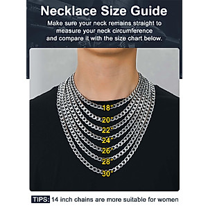 Silver Curb Chain 9mm Chain Stainless Steel Choker Necklace Mens Father's Day Gift