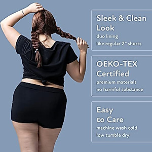 Goat Union Overnight Period Shorts for Women - 2" Absorbent Sleep Period Boyshorts Heavy Flow Black