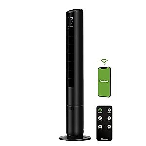 HOLMES 42" SmartConnect WI-FI Digital Tower Fan, ClearRead Display, Alexa Voice Control, 90° Oscillation, 5 Speeds, 4 Modes, 8-Hour Timer, Home, Bedroom or Office, Remote Control, Matte Black