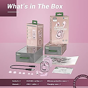 ACEFAST Wireless Earbuds, Bluetooth Headphones with ENC Noise Canceling Translucent Earphones, HiFi Dual Stereo Microphone Mini in-Ear Earbuds Touch Control with Charging Case and LED Digital Display