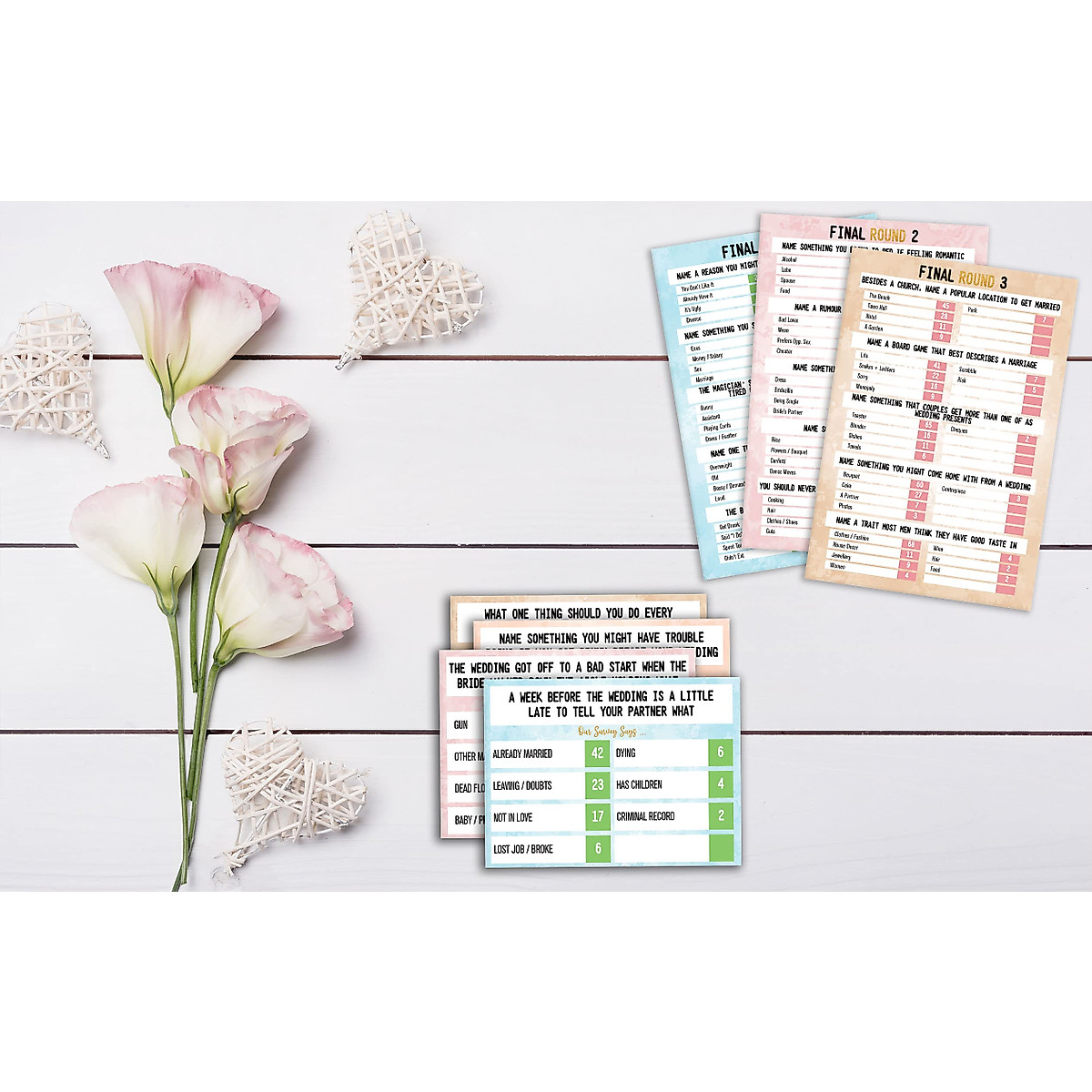 Pazag Bridal Shower Friendly Feud Quiz Tabletop Game, for 10 Players, Adult Age Range, Includes Cards, Unisex, 1.0 Unit Count