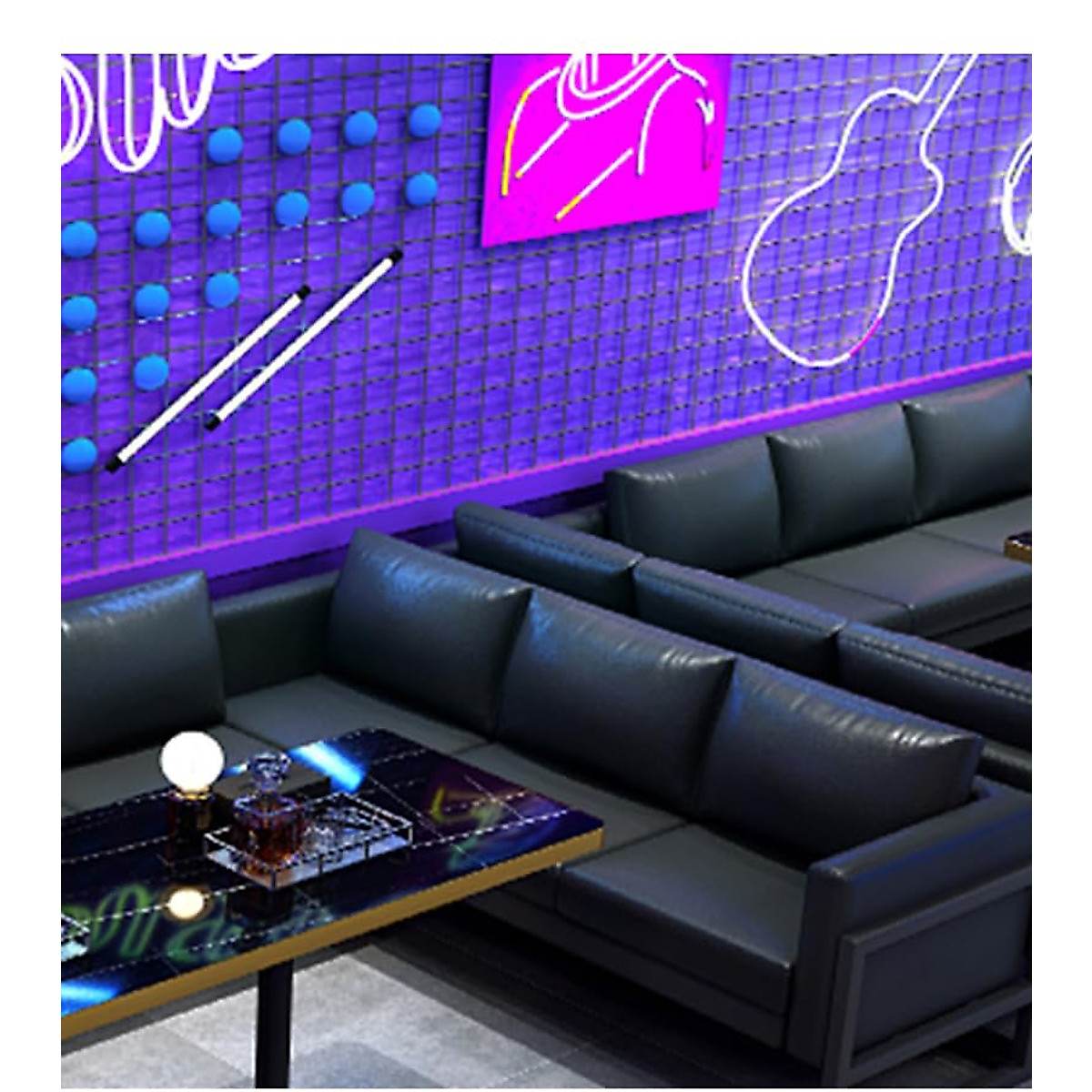 1987vroma Create The Perfect Atmosphere with Our Bar Music Set and Stylish Restaurant Furniture Combo! (Double Sofa)