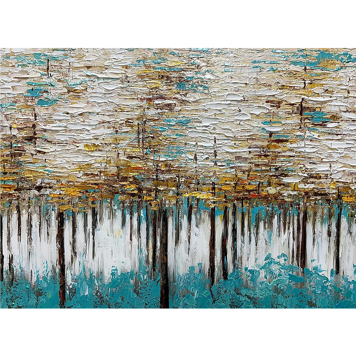 Yotree Paintings, 24x48 Inch Paintings Oil Hand Painting Tree of Life Painting 3D Hand-Painted On Canvas Abstract Artwork Art Wood Inside Framed Hanging Wall Decoration Abstract Painting