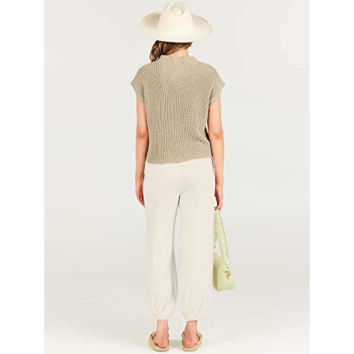 ANRABESS Women's Two Piece Outfits Sweater Sets Knit Pullover Tops and Casual Pants Tracksuit Matching Sets Loungewear 2023 Summer Fashion Clothes Sweat Suit 953qiankaqi-L