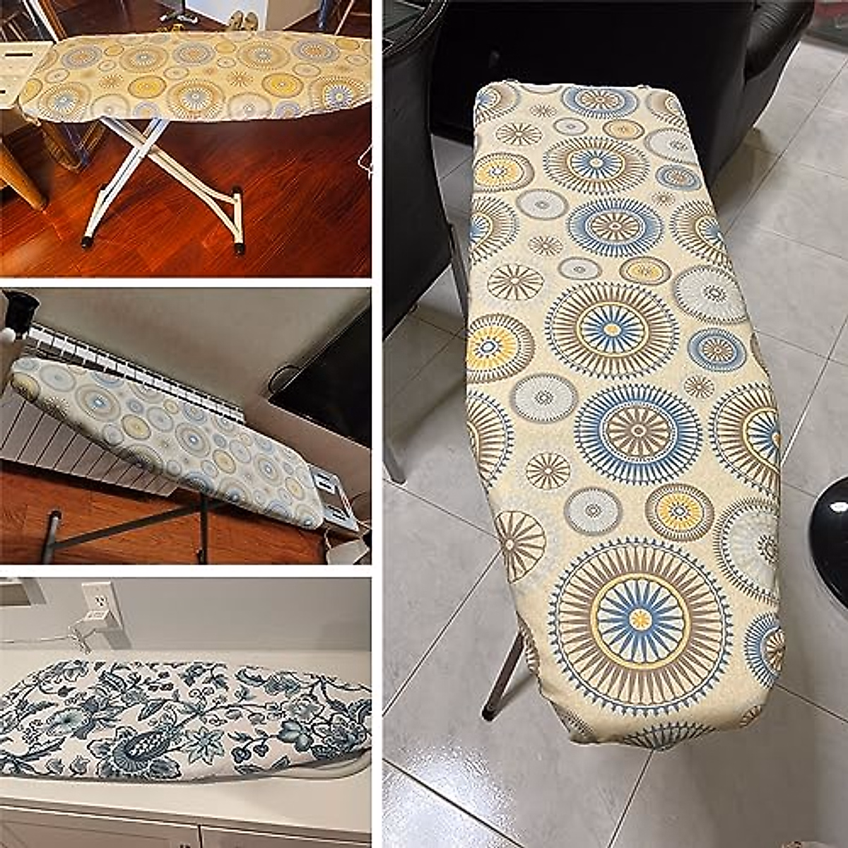 KAnduo Cotton Ironing Board Covers 92X33CM 97X33CM 110X35CM 122X38CM Small/Large, Iron Board Covers for Steam Irons, Ironing Board Cover and Pad Easy to Fit (Color : B, Size : 122X38CM(48x15inch))