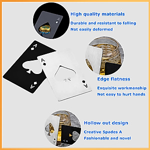 VSSOLO Practical Card Bottle Opener、 Wallet Bottle Opener 、Personalized Bottle Opener Funny Looking Bottle Opener - Stainless Steel (A Spade) (6)