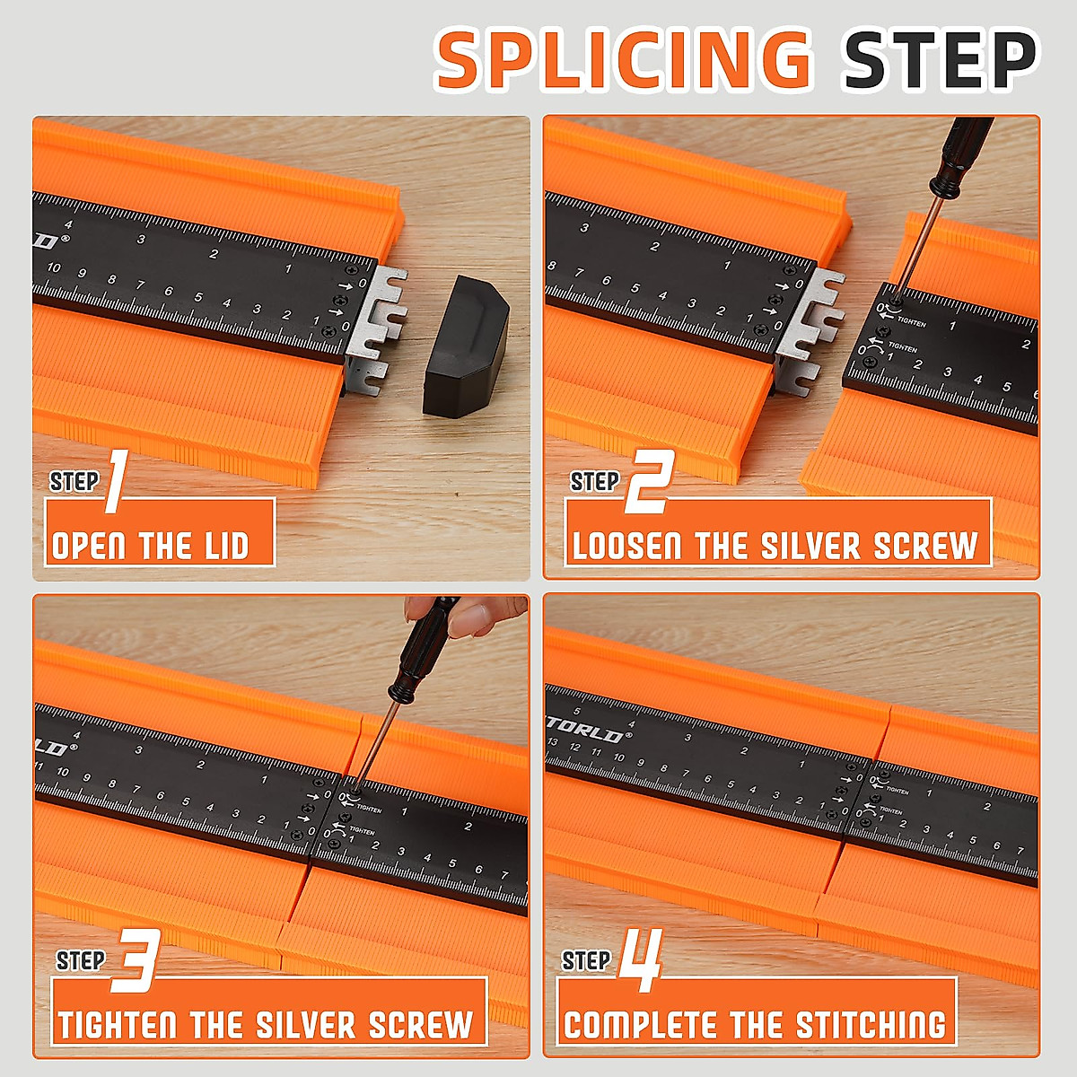 VEITORLD Contour Gauge Profile Tool, Shape Duplicator with Lock, Gifts for Men Dad Husband Him Grandpa Valentines Day Birthday, Stocking Stuffers for Men, Flooring Tools for Woodworking, Construction