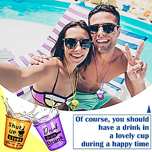 Trnayi 27 Pieces Shot Glass on Beaded Necklace Plastic Shot Necklace Cups Naughty Shot Glass Favors for Adults and Teens Birthday Gifts Wedding Party Supplies, 9 Styles