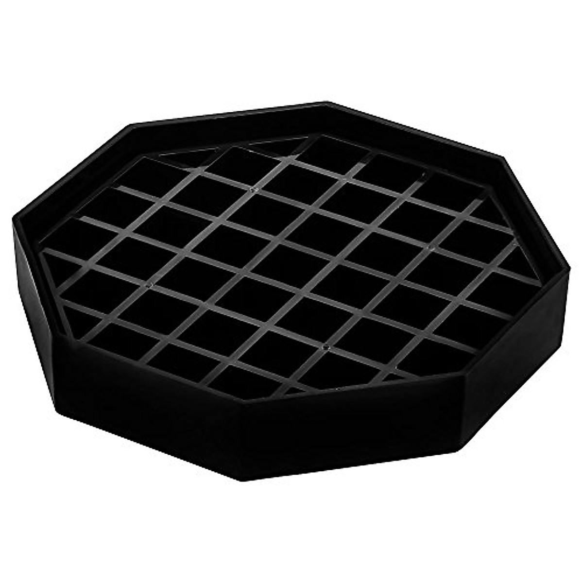 Chef's Supreme - 4" Black Plastic Octagon Drip Trays, Pack of 4