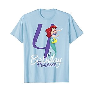 Disney Little Mermaid Ariel 4th Birthday Princess T-Shirt