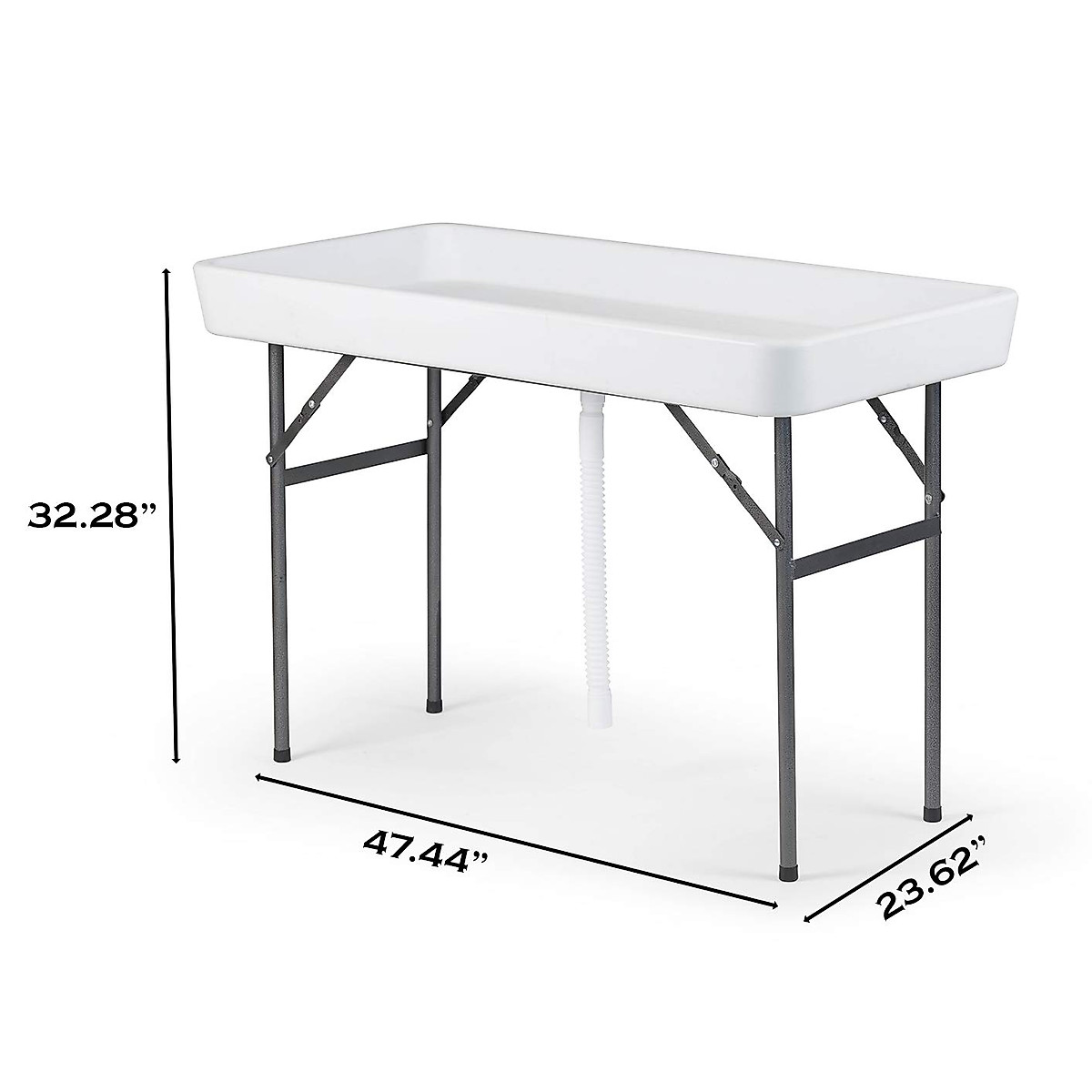 Old Cedar Outfitters Fill and Chill Ice Cooler Folding Table with Large Sink and Drain for Cleaning Fish and Game and Keeping Fish and Food Cold for Parties, Camping and Cleaning