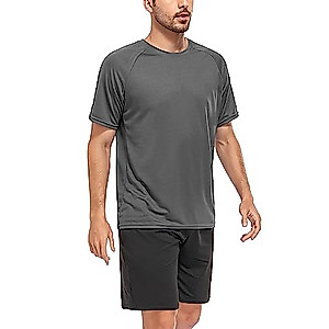 HOPLYNN 6 Pack Mesh Workout Shirts for Men Quick Dry Short Sleeve Athletic Dry Fit T-Shirt Moisture Wicking 2Black/2Gray/2White Medium