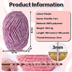 1 PCS 100g Soft Chenille Yarn Velvet Yarn for Crocheting,Fluffy Yarn for Knitting and Crochet DIY Craft,Warm Yarn for Bag Hat Scarve Clothe Gloves Slippers Doll（Brown）