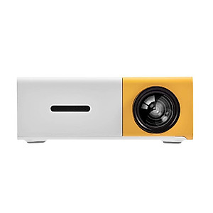 Mini Home Theater Projector,ASHATA Portable Stylish LED Projector with 1080P HD,HDMI Multimedia Player Video Projector With Clear Stereo Sound Effect (White Yellow)
