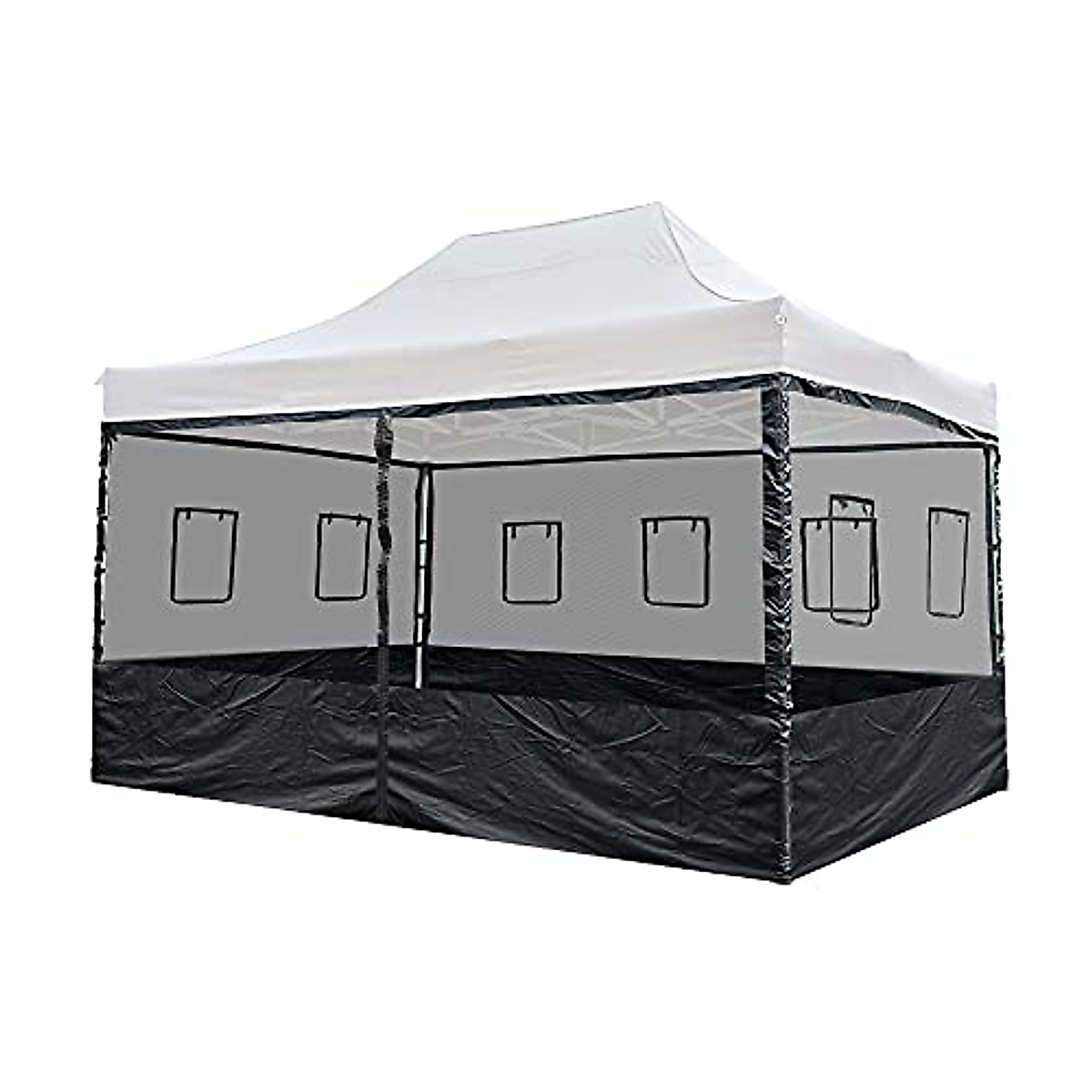 Instahibit Pop Up Canopy Half Mesh Sidewall with Window for 15x10' Outdoor Camping Fishing Party Tent,4pcs Sidewall Only