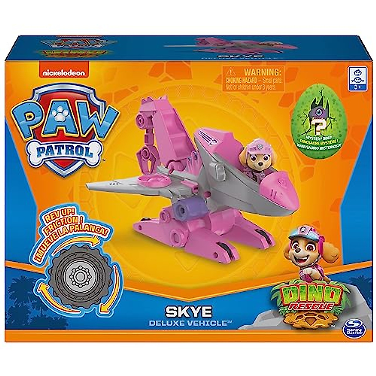 PAW Patrol, Dino Rescue Skye’s Deluxe Rev Up Vehicle with Mystery Dinosaur Figure