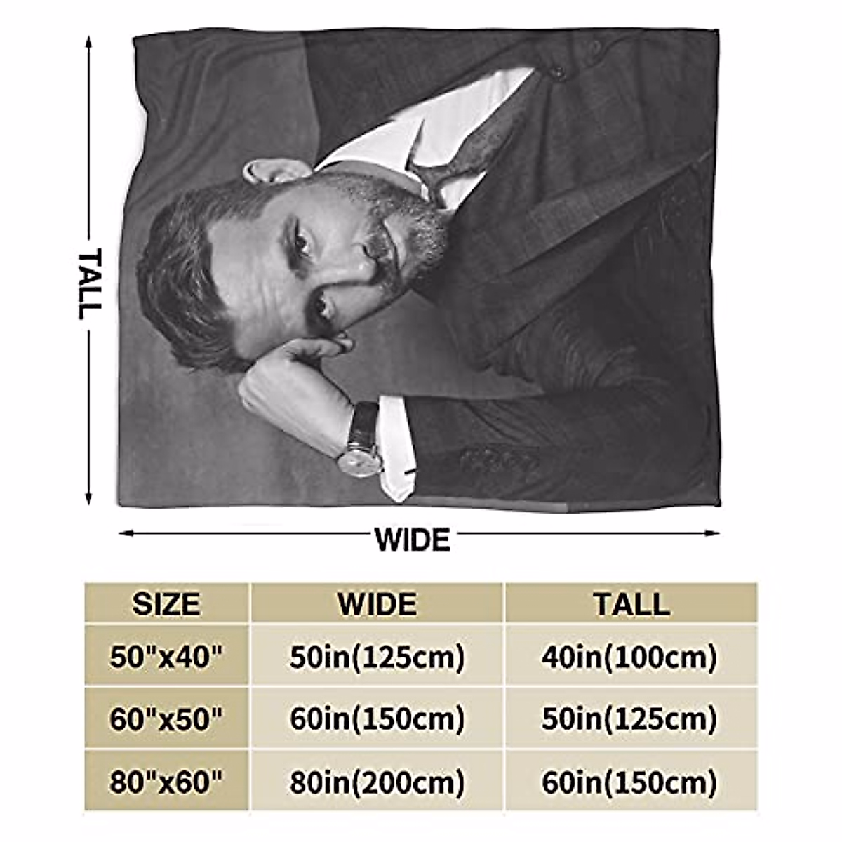 Ryan Reynolds Soft and Comfortable Warm Fleece Blanket for Sofa, Bed, Office Knee pad,Bed car Camp Beach Blanket Throw Blankets (50"x40") … (50"x40")