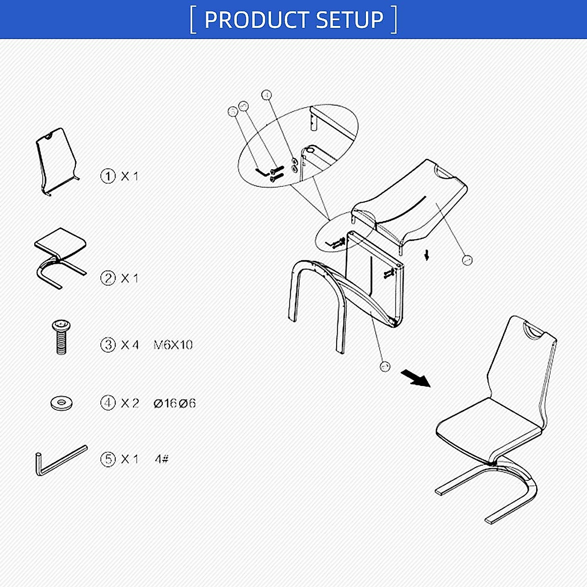 Dining Chairs Set of 2, Modern Simple Kitchen & Dining Room Chairs with Comfortable Ergonomics Back Faux Leather Chair and Carbon Metal Chair Legs