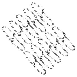 PATIKIL Duo-Lock Snaps, 100 Pack 110LBS Stainless Swivel Slid Rings Fishing Tackle Kit for Saltwater Freshwater, Silver