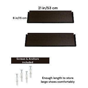 TopTierGoods Wall Shoe Rack - Set of 2 Wall Mounted Shoe Rack - Space Saving Wall Shoe Organizer - Wall Shoe Storage for Small Spaces - Durable Shoe Holder for Wall - Wall Shelf for Shoes