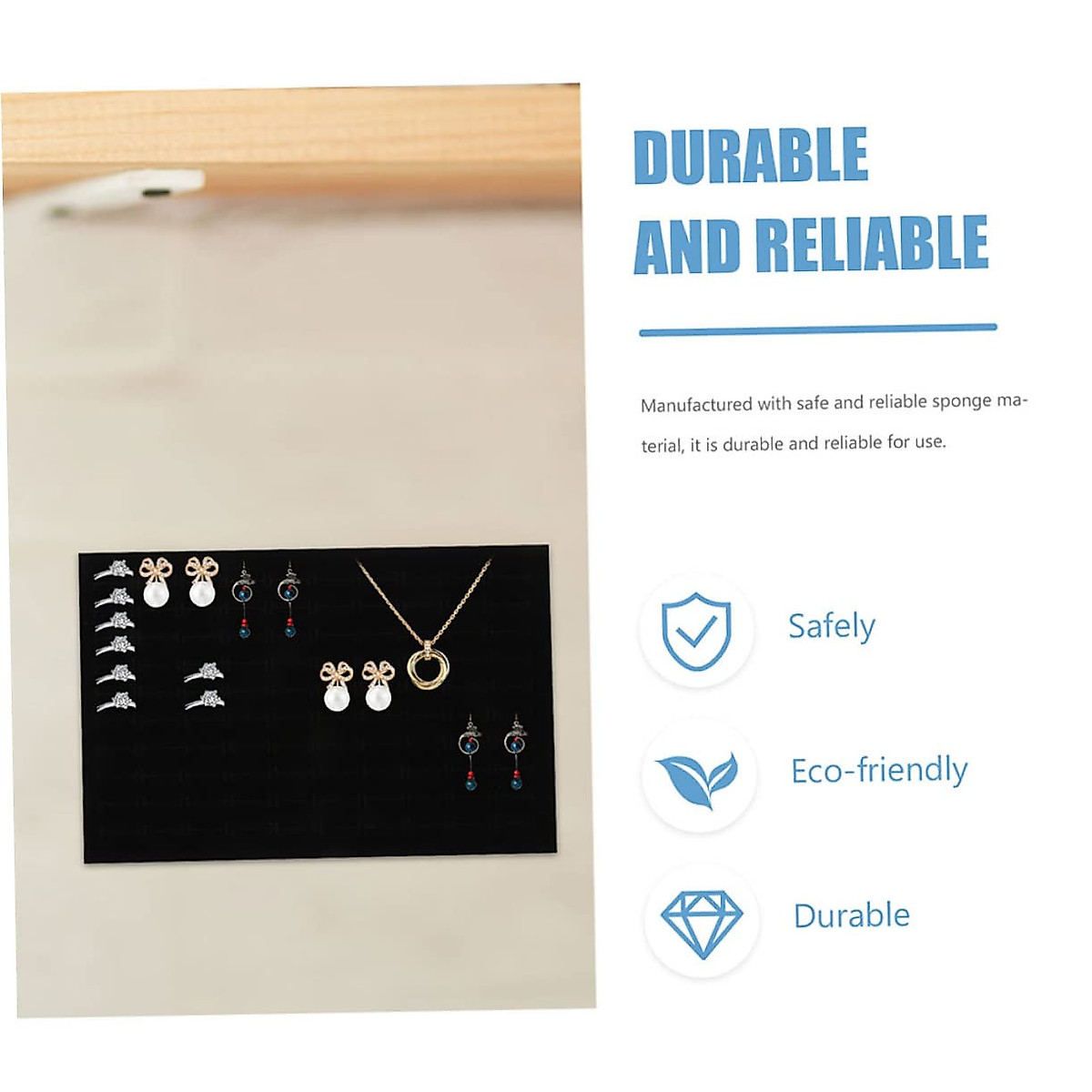 Hemoton 5pcs Box earring display pad tray earrings holder inserts foam ring holder insert black ring trays ring insert display trinket tray earring tray storage box jewelry sponge travel