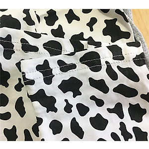 Coralup Little Girls 2-Piece T-Shirt & Pant Set(Cow) S4018(7T,Grey)