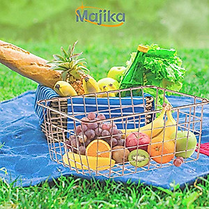 4 Decorative Rose Gold Baskets 2 Large Size and 2 Small Size Perfect Storage for Home and Office Brought to You by Majika Premier